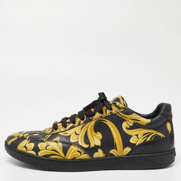 Versace | Shoes | Versace Yellowblackyellow Greca Barocco Low Top ...